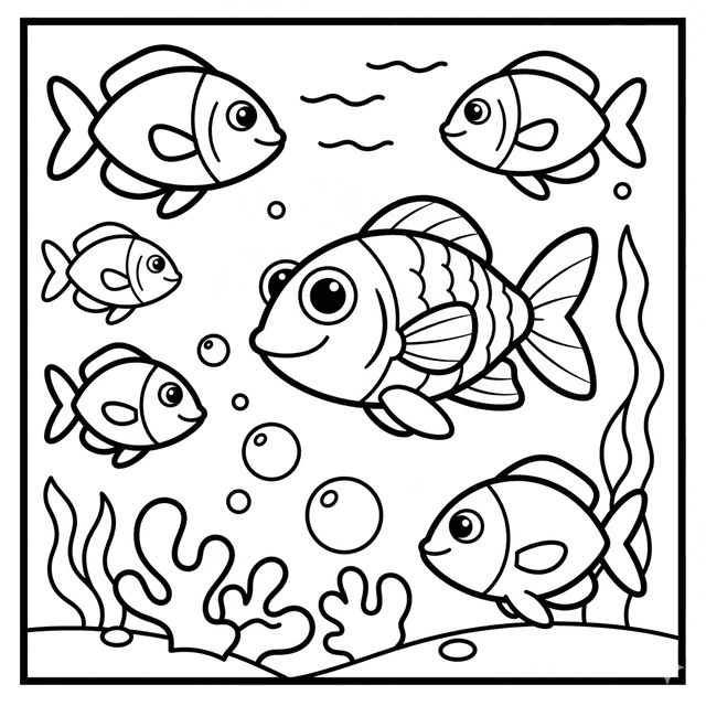 Fish Tank Coloring Page | Aquarium Adventure